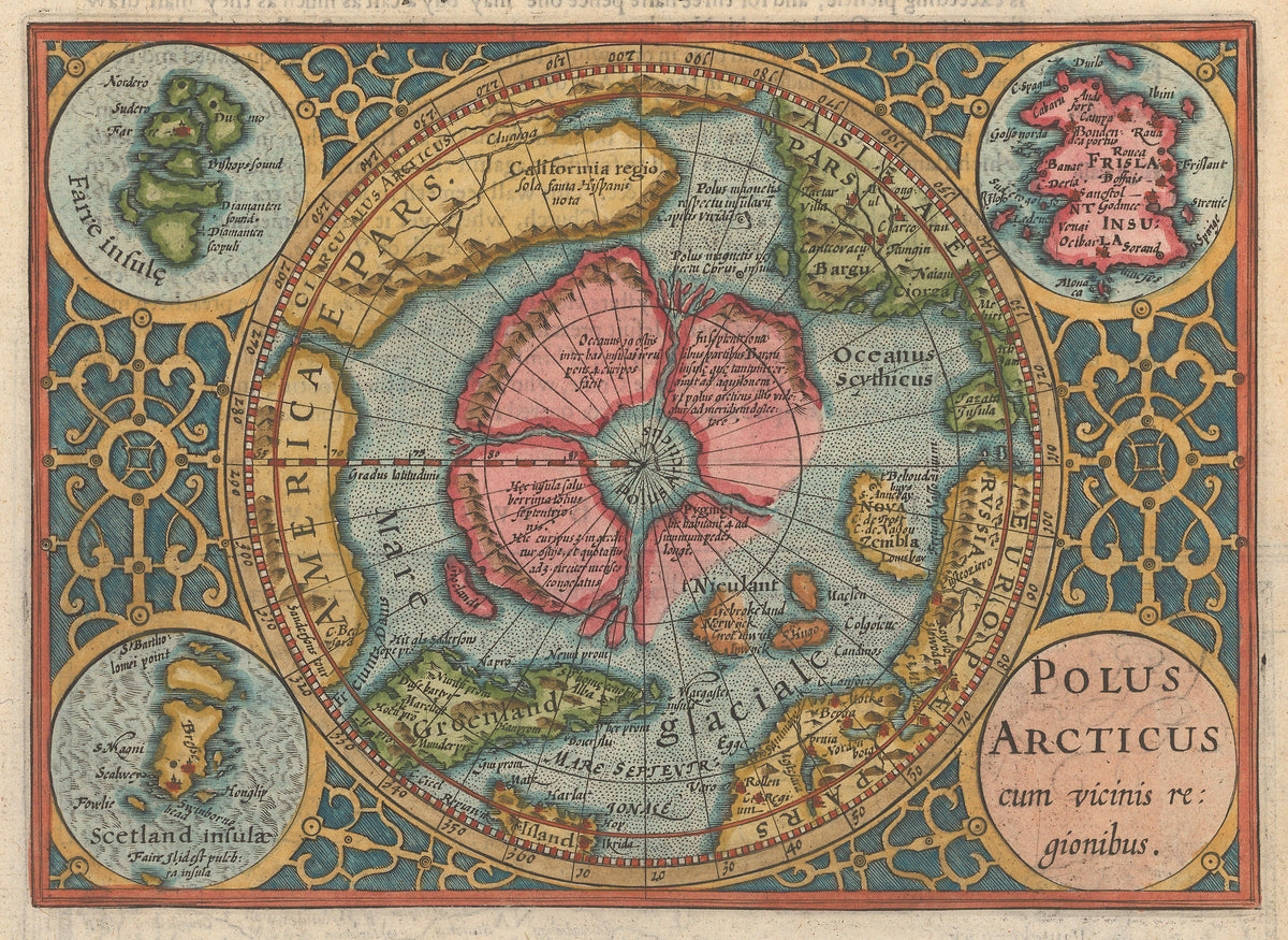 Antique Map of the Arctic Circle by: Hondius 1625 : nwcartographic.com ...