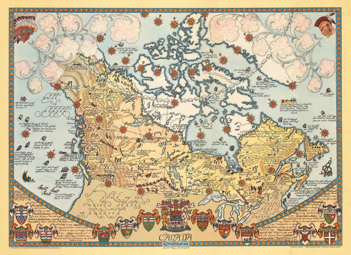 Vintage Pictorial Map of Canada by Peter Fuse 1964 : nwcartographic.com ...