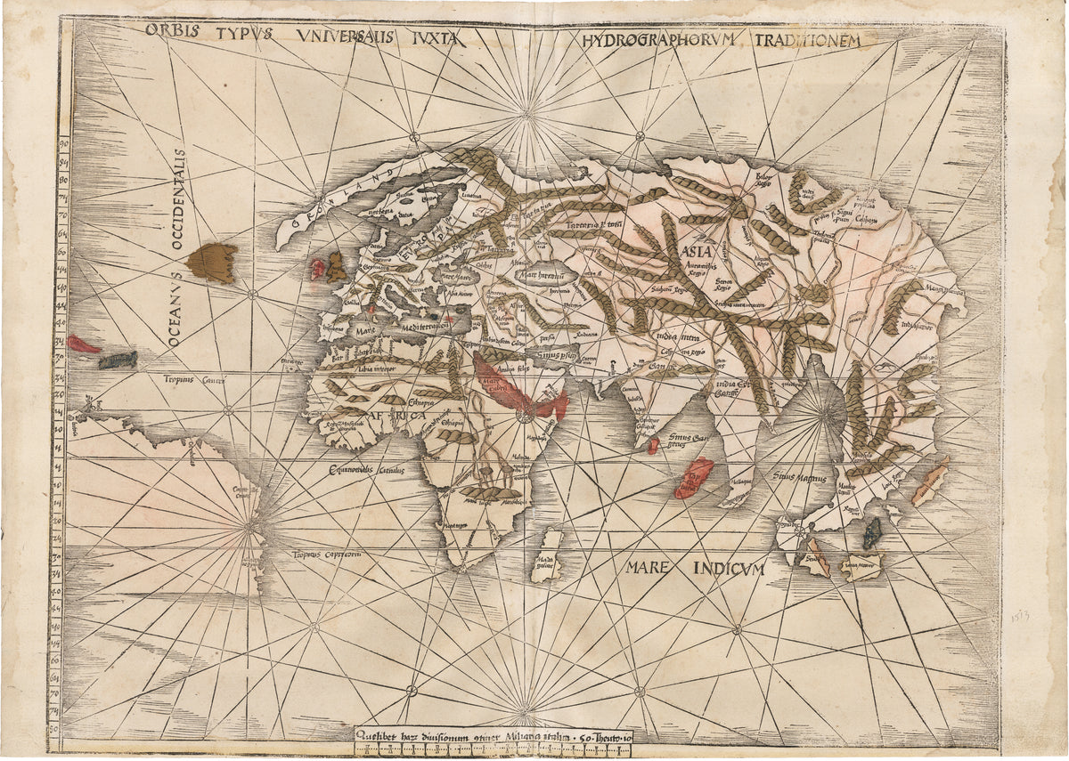 Antique Map of the World by Martin Waldseemüller, 1513 – New World ...