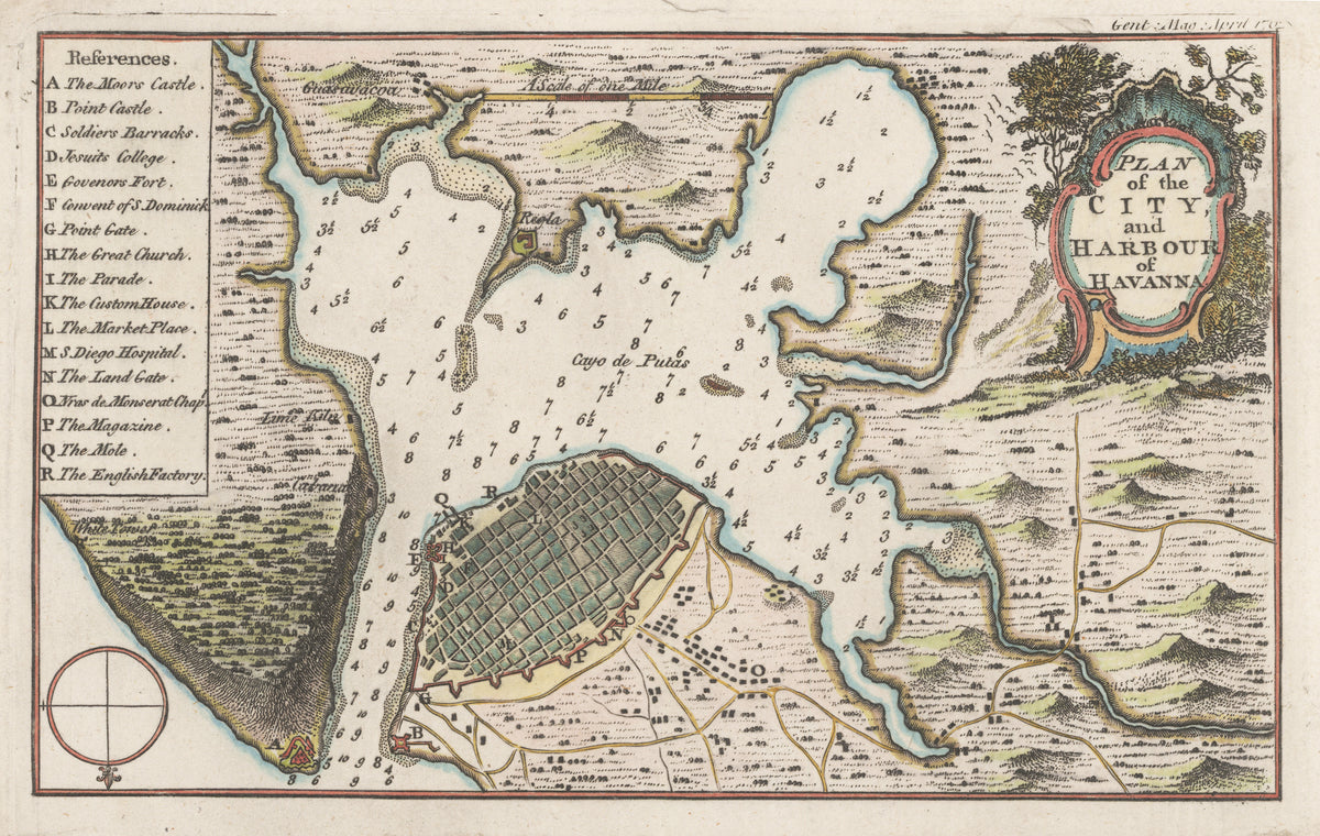 Plan of the City and Harbour of Havanna - Gentleman's Magazine, 1762 ...