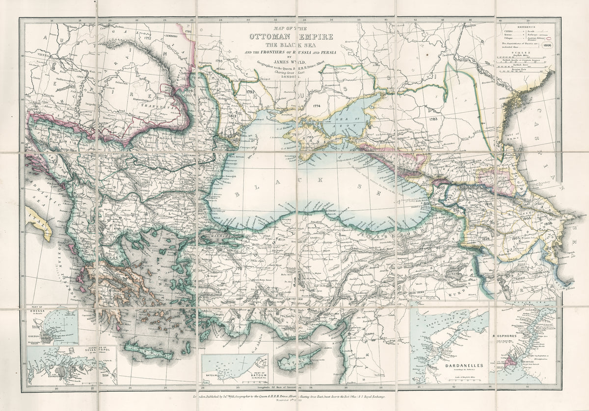 Map of the Ottoman Empire The Black Sea and the Frontiers of Russia and ...