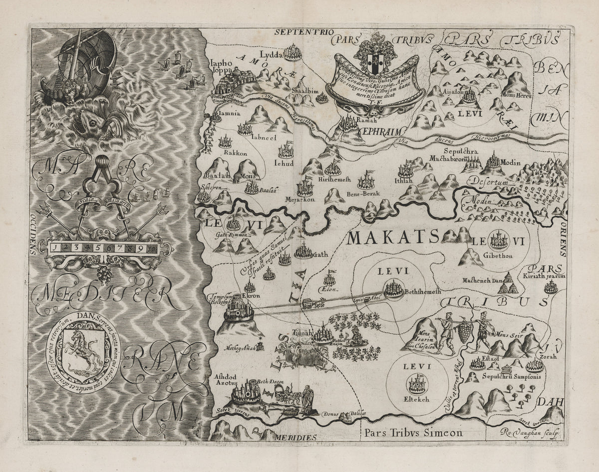 Antique Map: The Tribe of Dan by Thomas Fuller, 1650 – New World ...