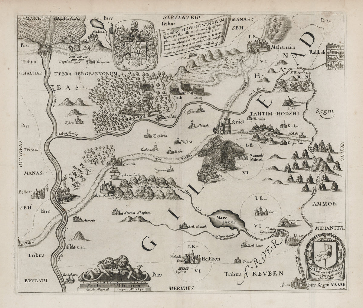 Antique Map: The Tribe of Gad by Thomas Fuller, 1650 – New World ...