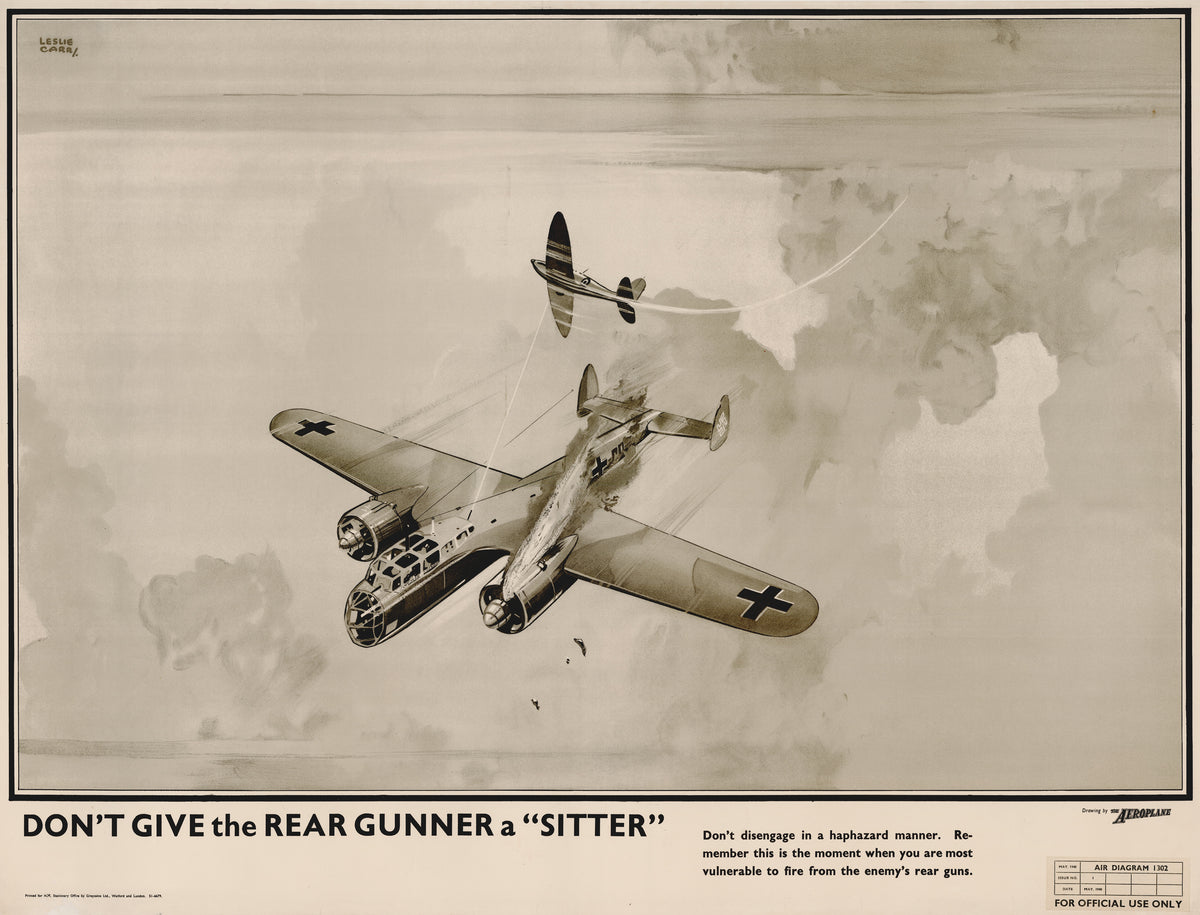 DON'T GIVE the REAR GUNNER a 'SITTER By: Leslie Carr / RAF, 1940-42 ...