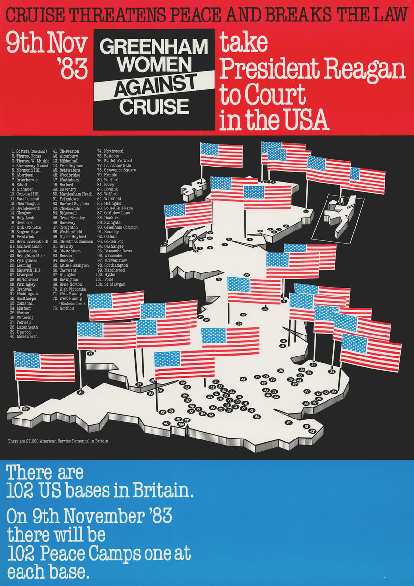Greenham Women Against Cruise Missiles, Cold War Protest Poster, 1983 ...