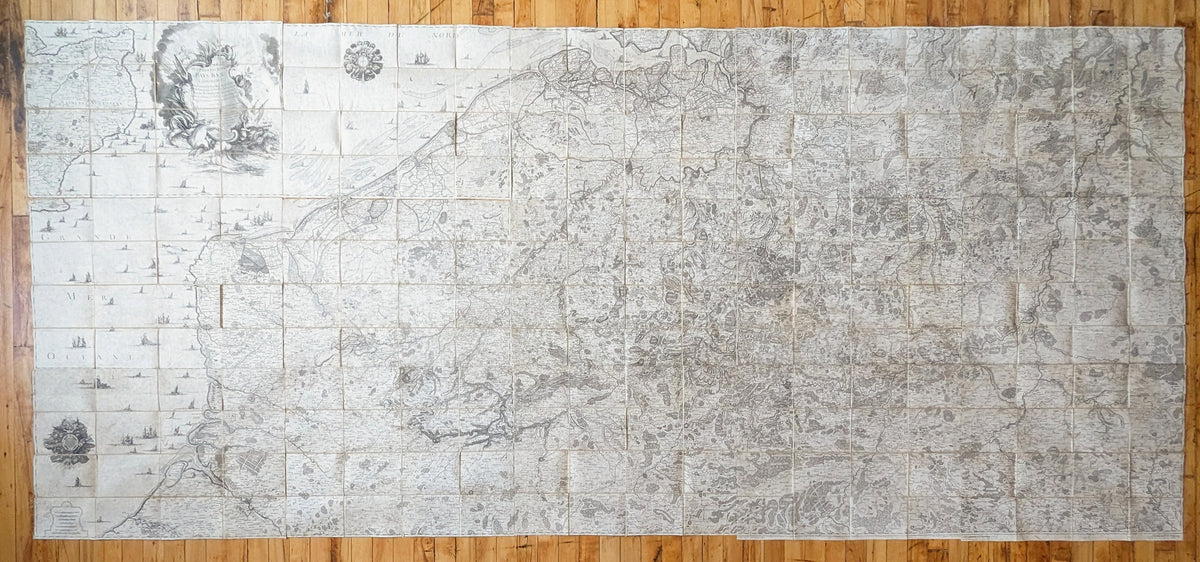 Antique Folding Map of Spanish / Austrian Netherlands by: Fricx, 1744 ...