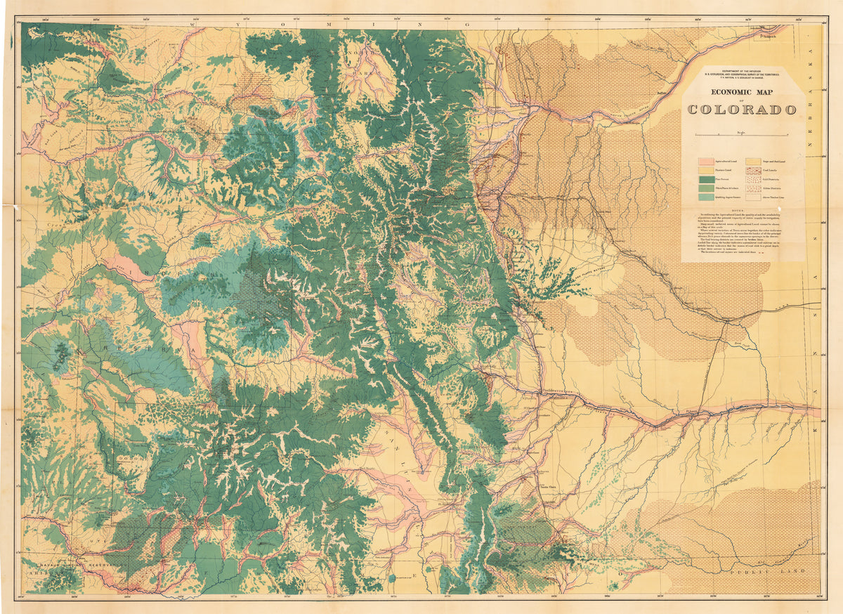 Hayden's Economic Map of Colorado, 1878 | nwcartographic – New World ...