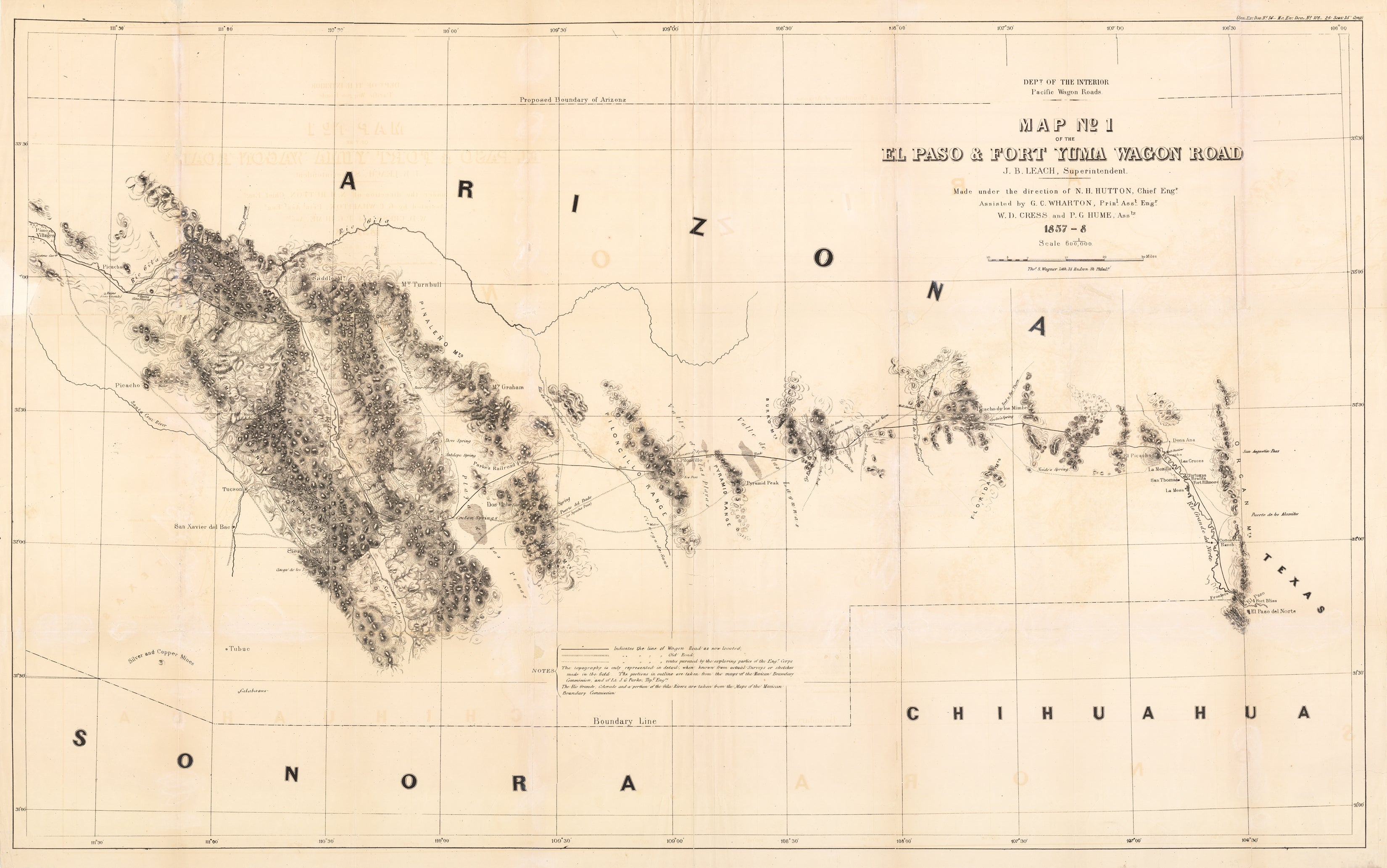 Map No 1 of the El Paso & Fort Yuma Wagon Road Yuma Wagon Road – New ...