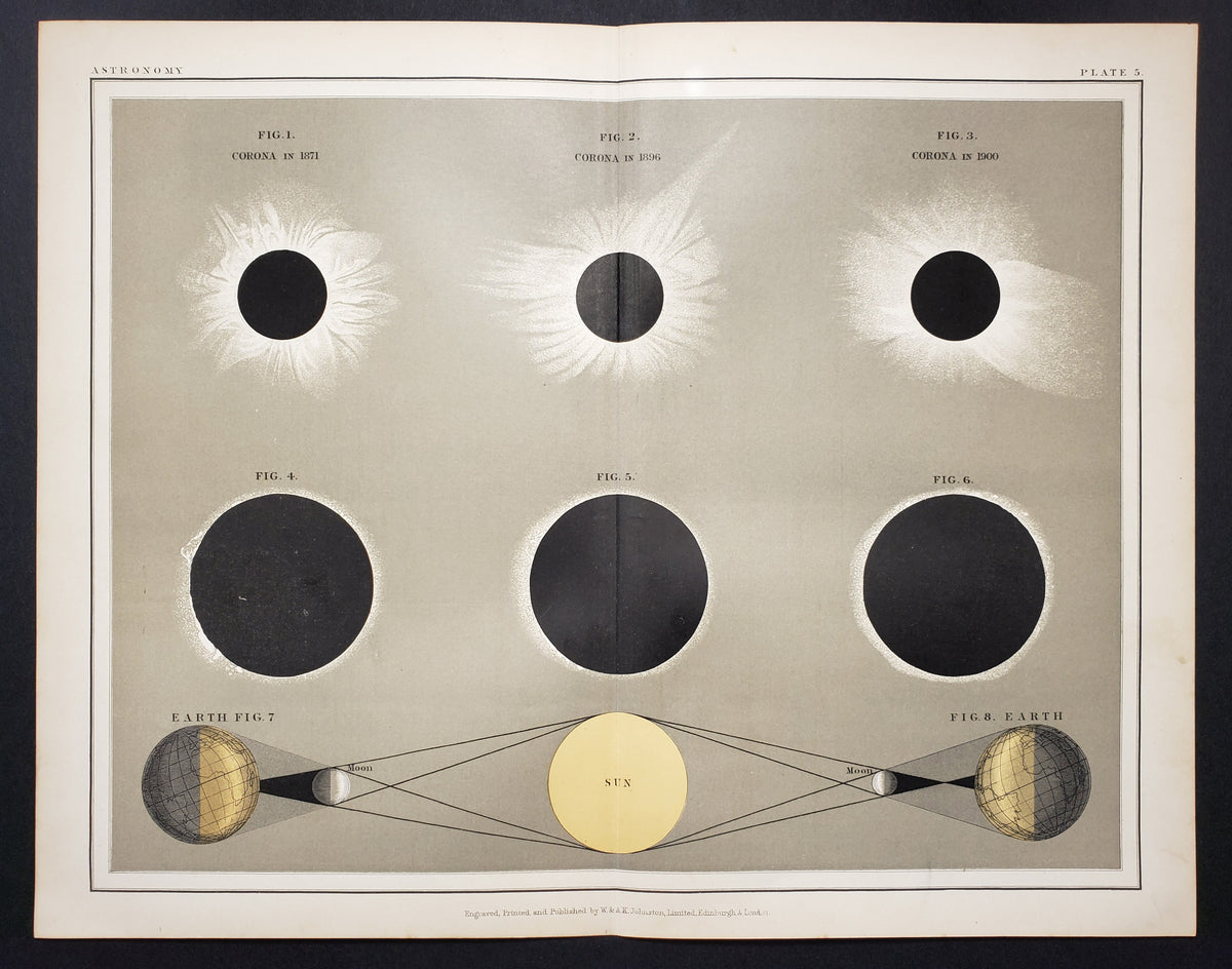 Popular Astronomy Plate V : Total Solar Eclipse – New World Cartographic