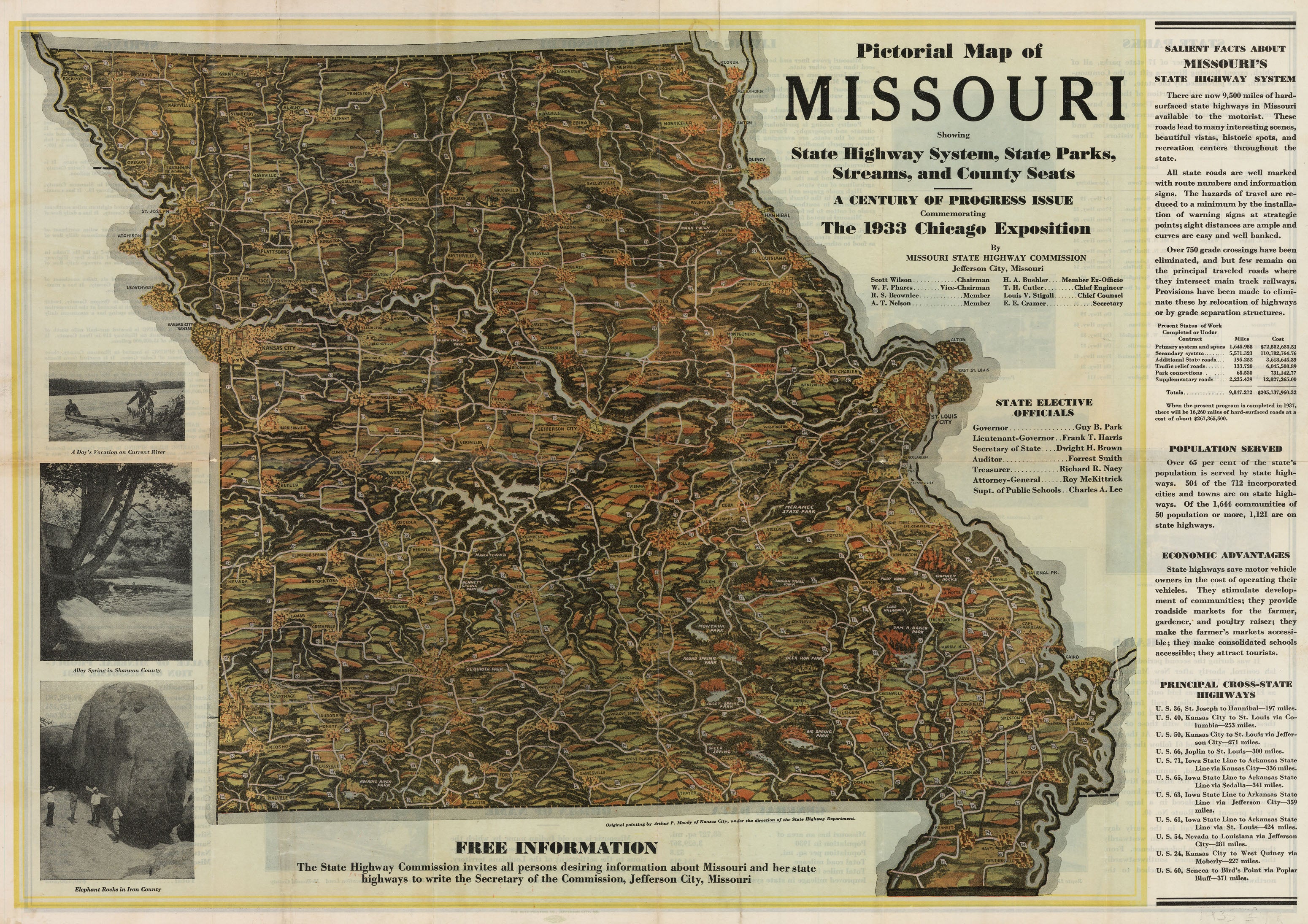 Pictorial Map of Missouri By: State & Highway Commission – New World ...