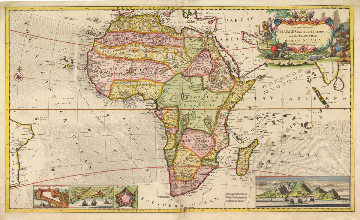 Antique Map of Africa by Herman Moll, 1720 – New World Cartographic