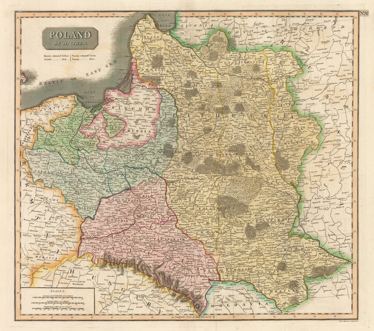 Antique Map of Poland as Divided. by John Thomson. 1817 – New World ...