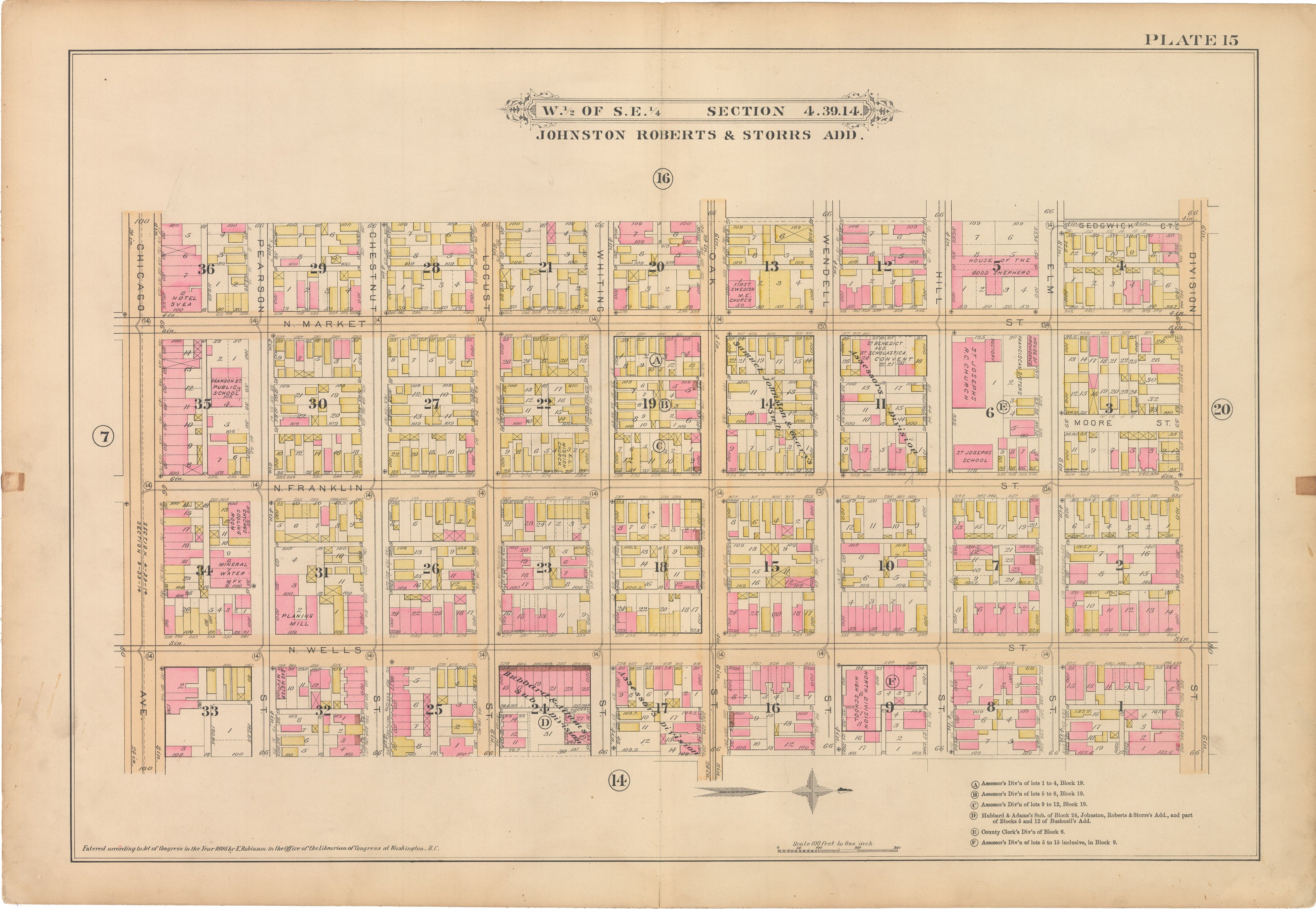 Map of the Near North Side Neighborhood of Chicago, 1886 – New World ...