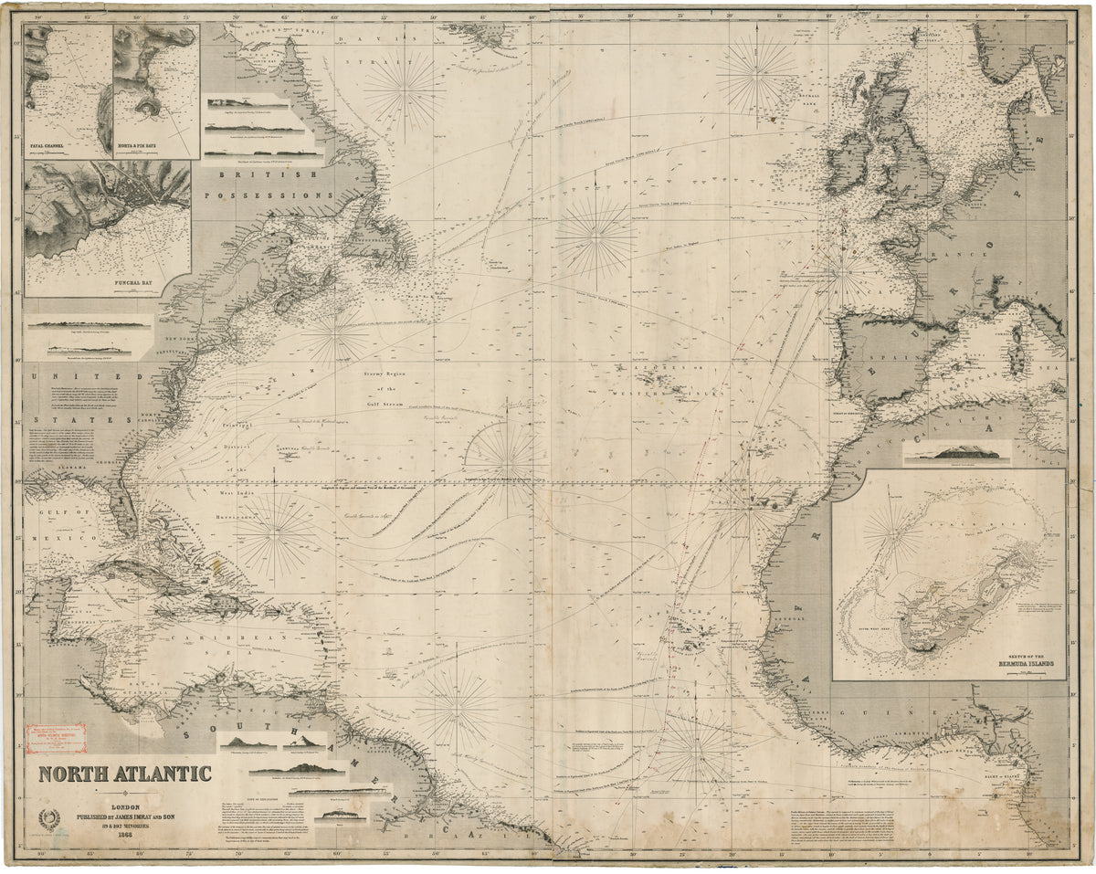 North Atlantic Nautical Chart by: James Imray and Son, 1868 – New World ...