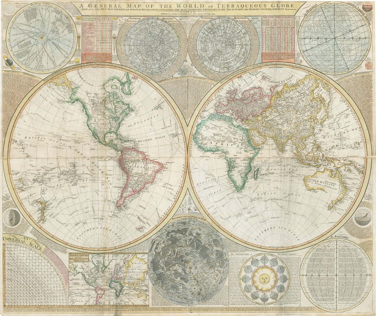 A General Map of the World or Terraqueous Globe By: S. Dunn, 1799 – New ...