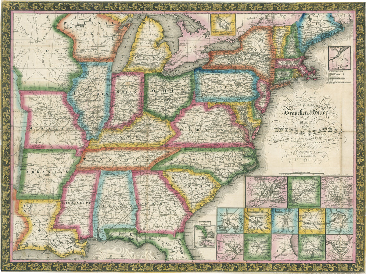 Antique map: 1843 United States – New World Cartographic