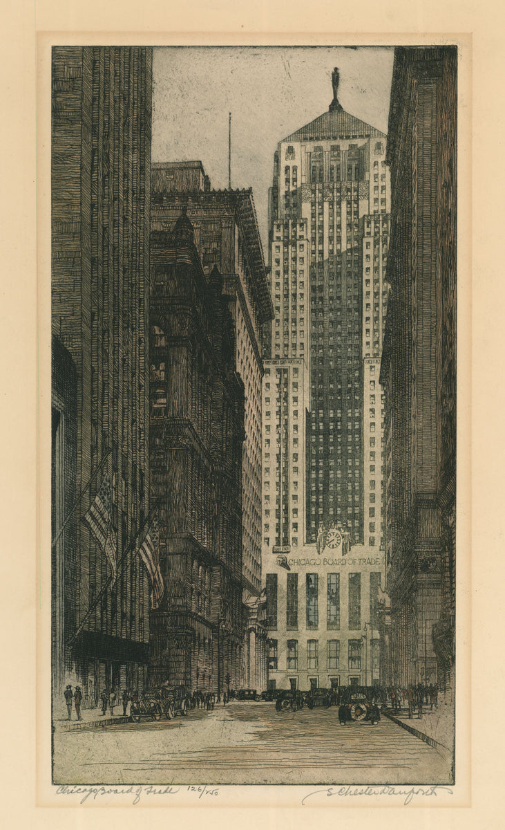 Antique Print : Chicago Board of Trade by Chester Danforth, 1930s – New ...