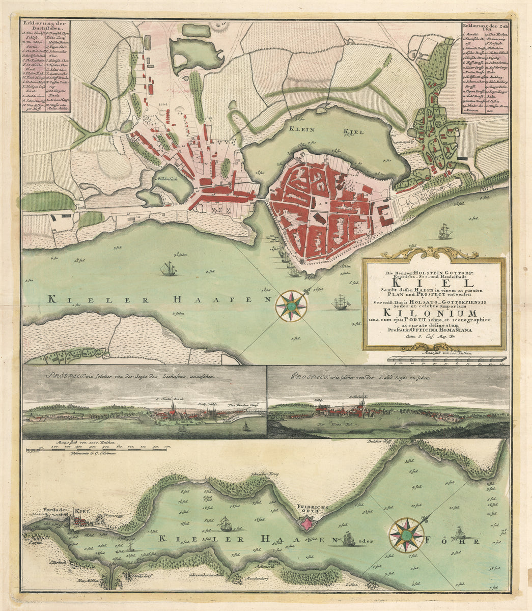 Antique Map: Kiel by Homann Heirs, 1762 – New World Cartographic