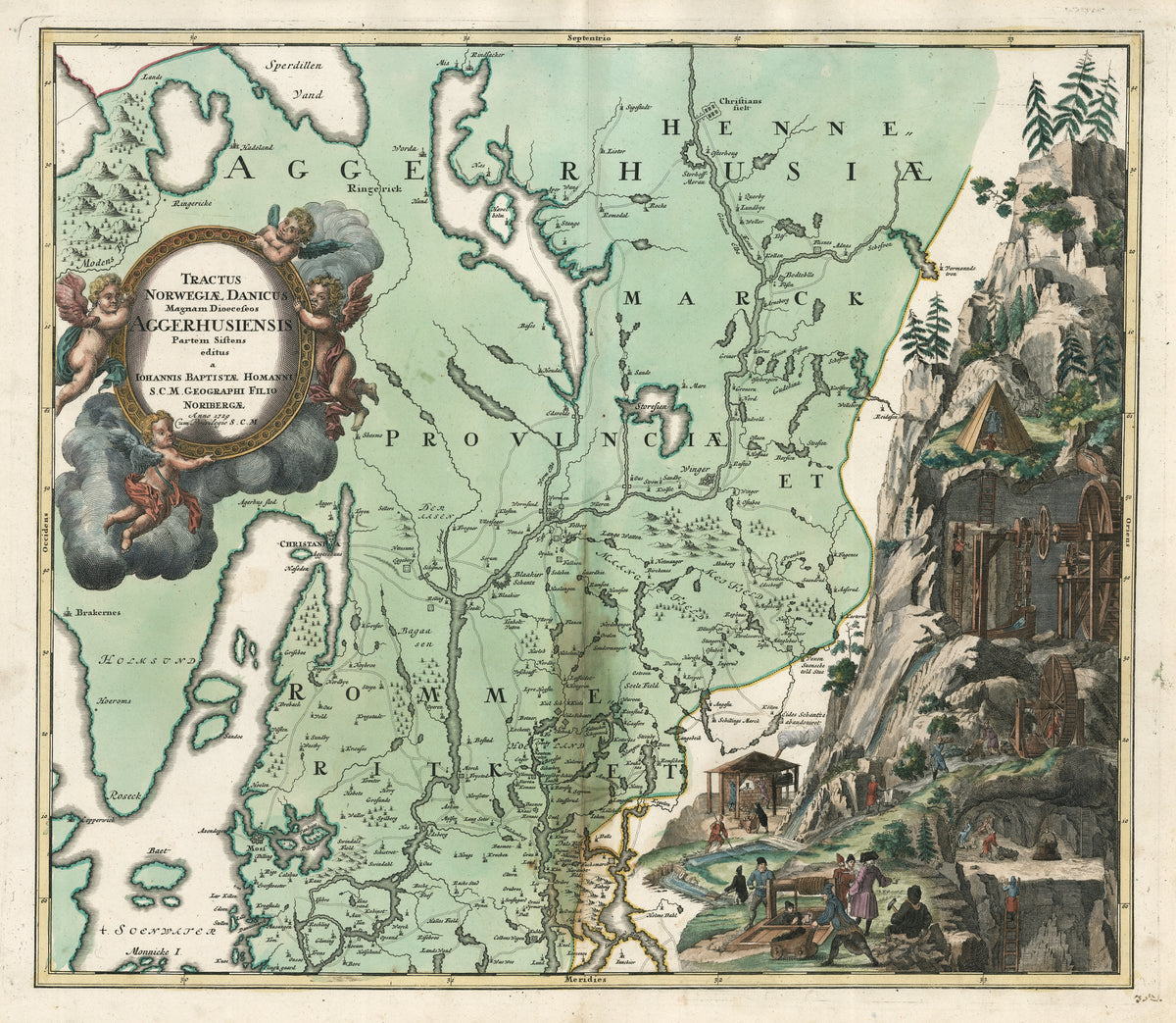 Tractus Norwegiae Danicus Magnam Dioeceseos Aggerhusiensis by Homann ...