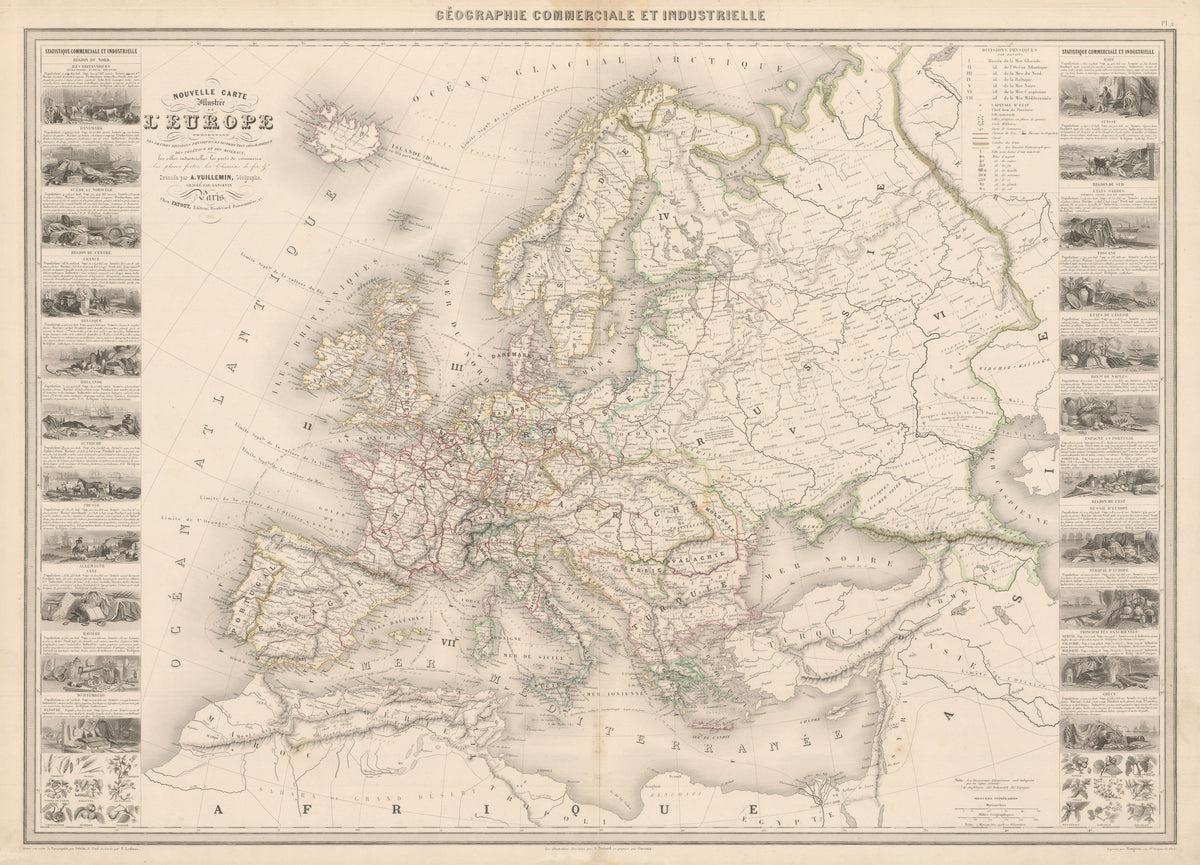Antique Map of Europe 1861 : nwcartographic.com – New World Cartographic