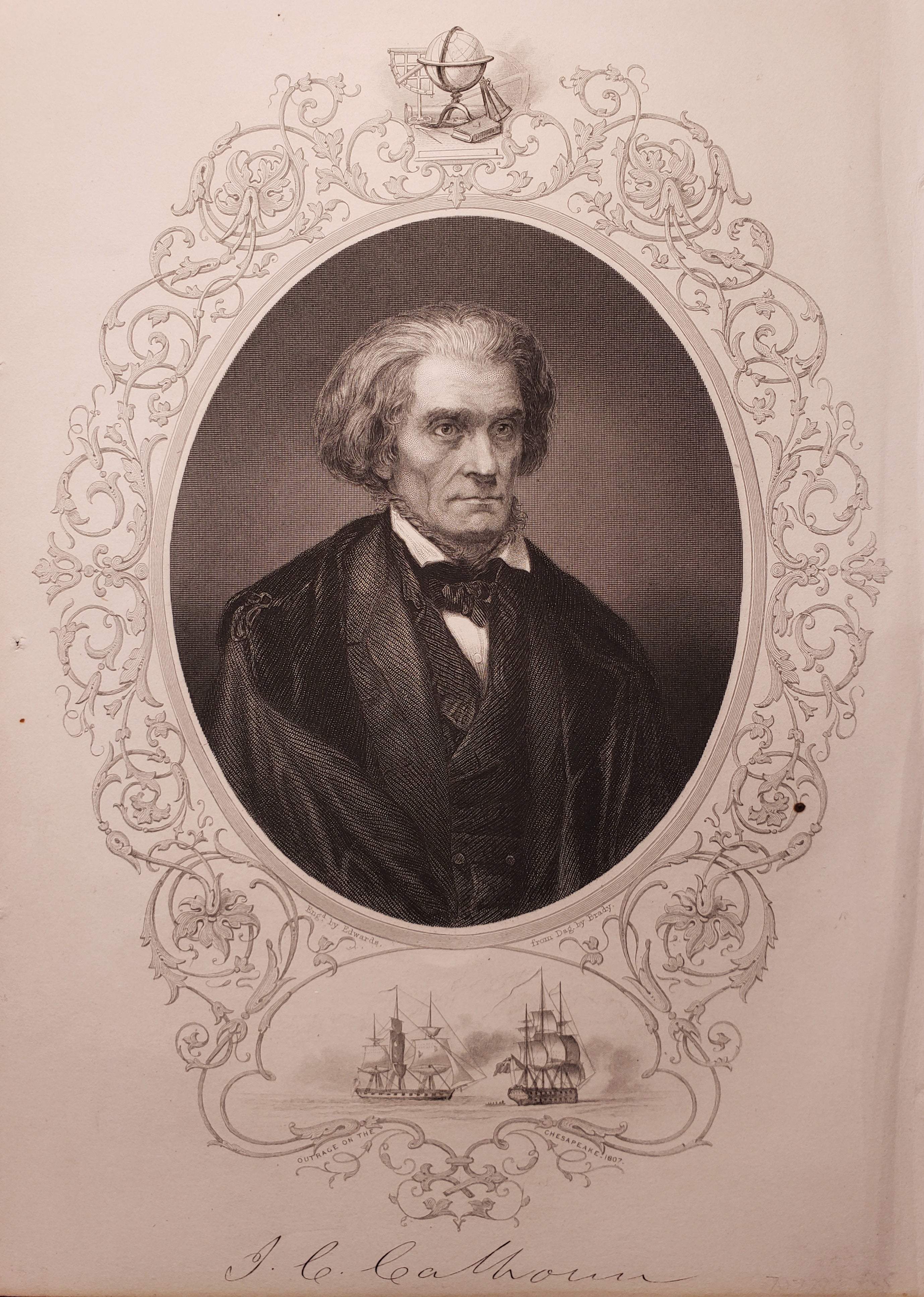 Portrait of John C. Calhoun by: W.L. Edwards, 1856 – New World Cartographic