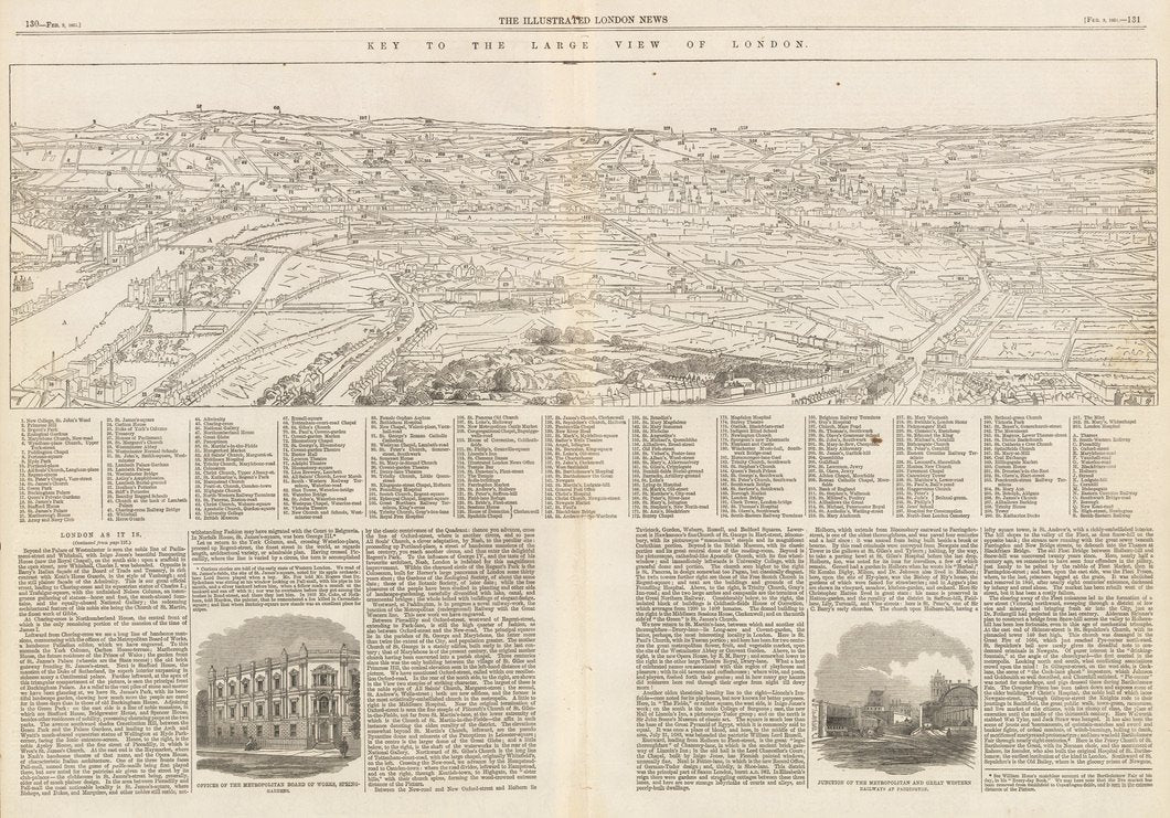 Key To The Large View of London by: London Illustrated News, 1861 – New ...