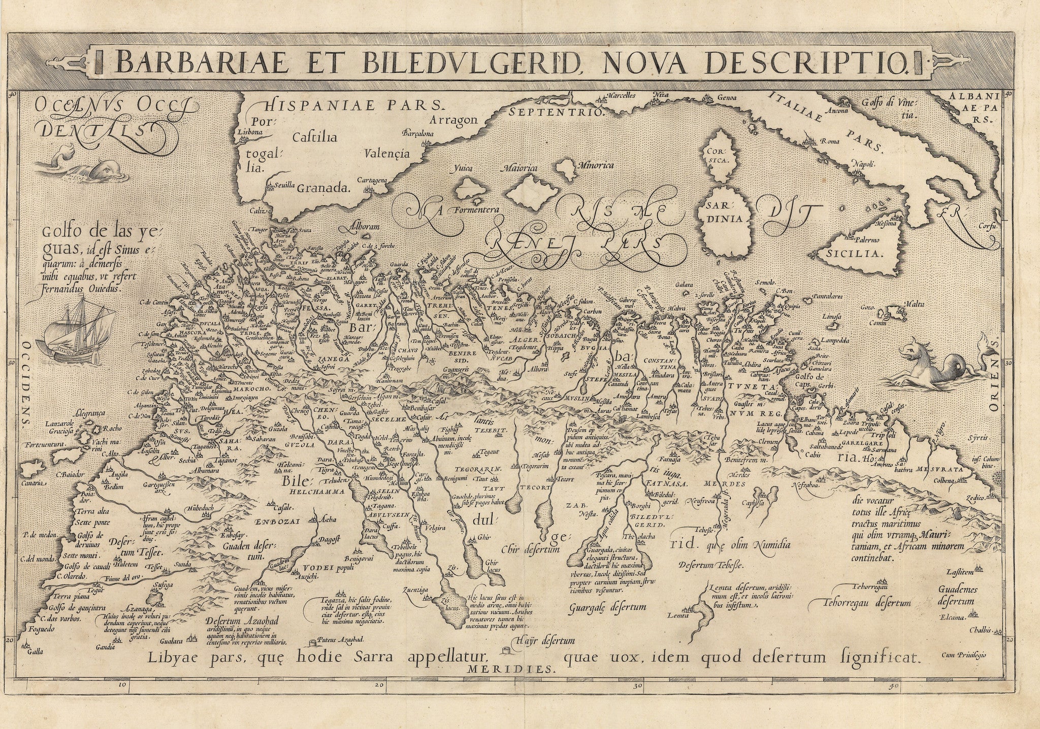 Antique Map of Barbary Coast, Northern Africa: HJBMaps – New World ...