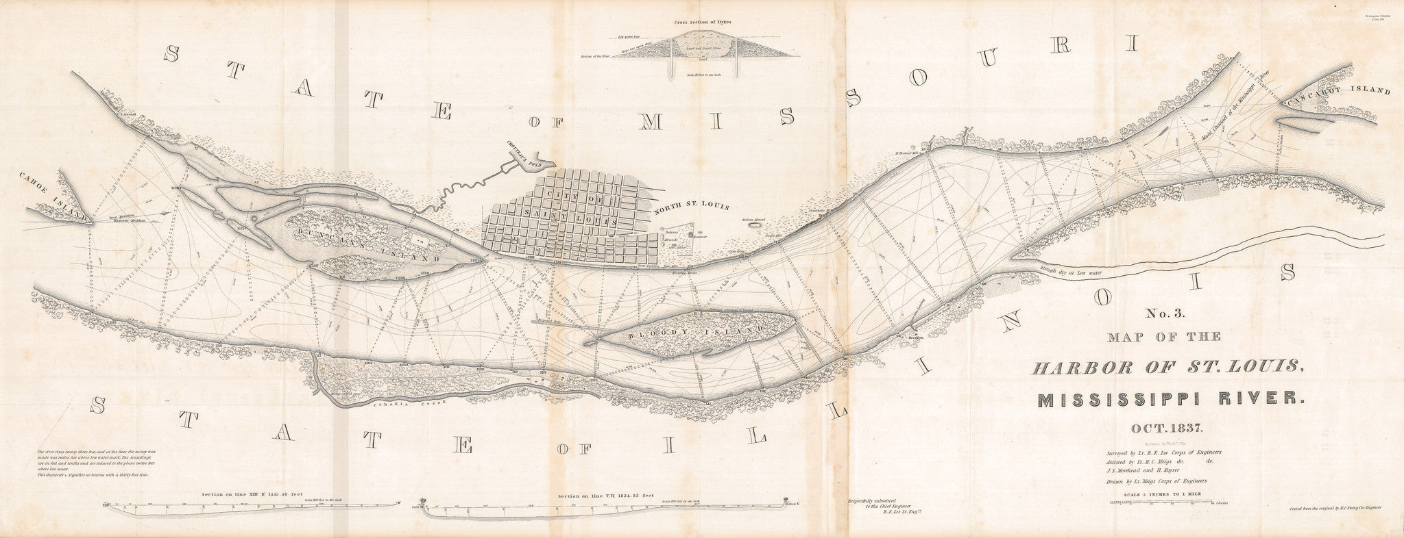 1837 No. 3 Map of the Harbor of St. Louis Mississippi River – New World ...