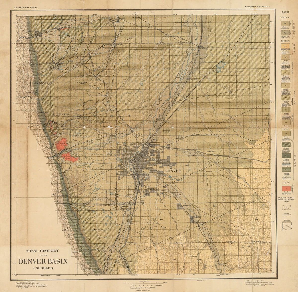 1896 Areal Geology of the Denver Basin Colorado – New World Cartographic