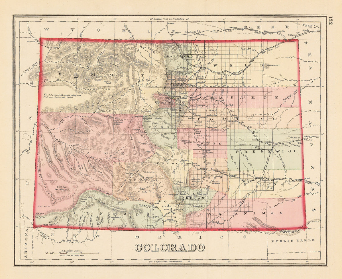 Antique Map of Colorado – New World Cartographic