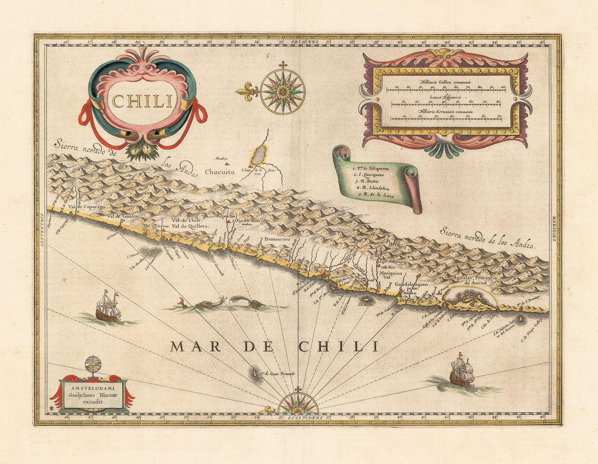 Antique Map of Chile – New World Cartographic