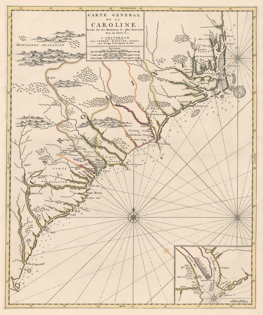 HJBMaps: Antique Map of Carolina By: Pierre Mortier – New World ...