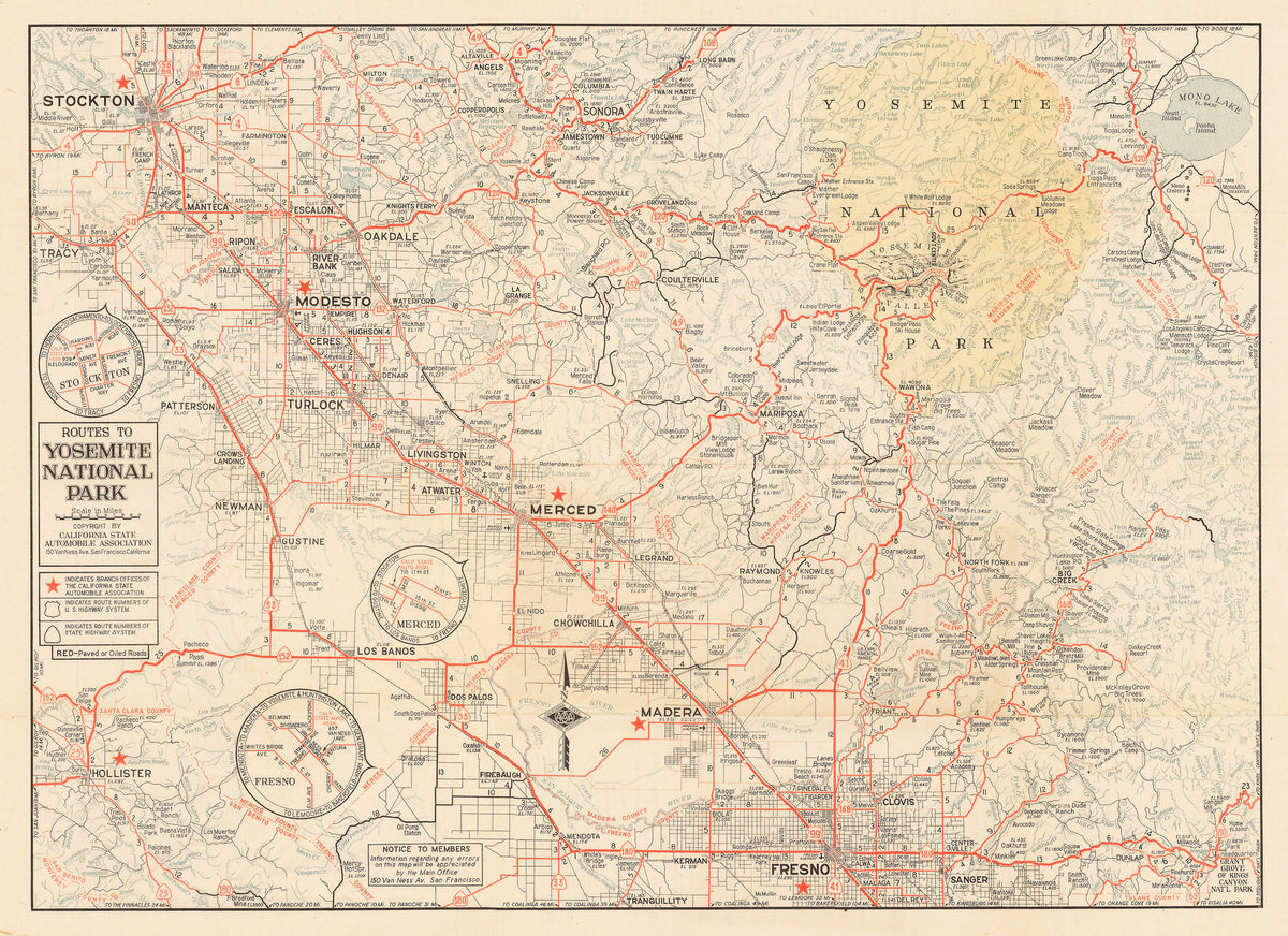 Vintage California Road Map, Date: 1940 : nwcartographic.com – New ...