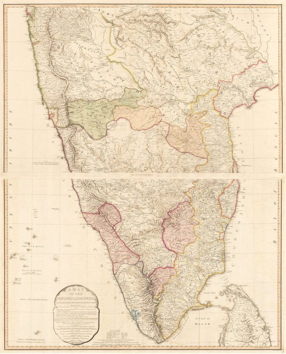 A Map of the Peninsula of India, from the 19th degree north latitude to ...