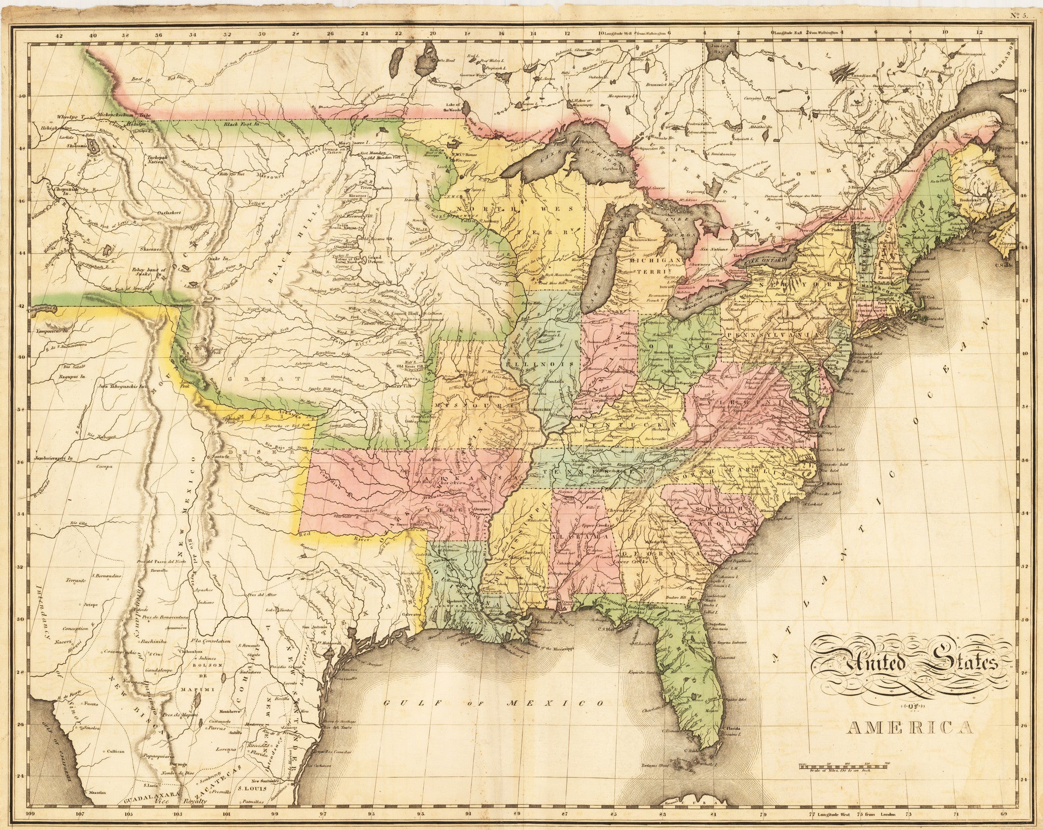 Antique Map United States of America 1822 : nwcartographic.com – New ...
