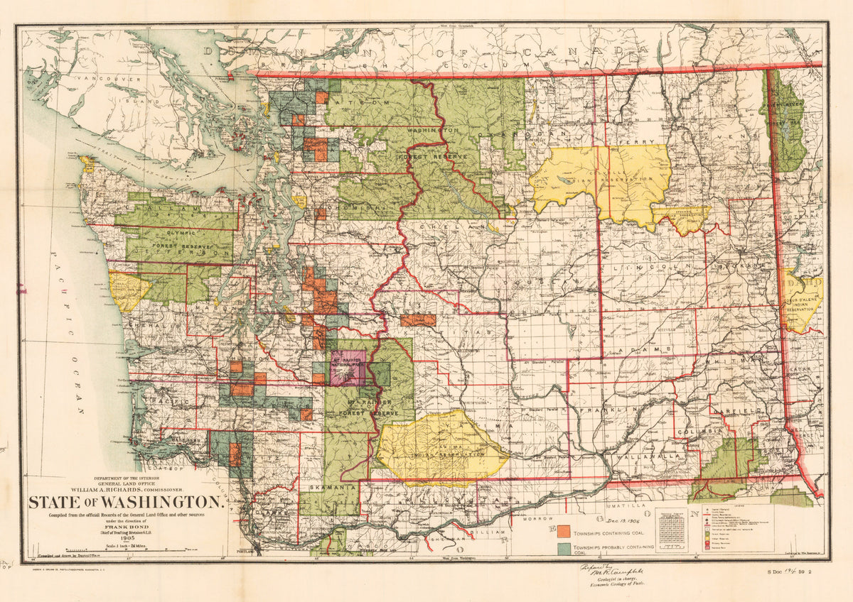 Antique Map of Washington : nwcartographic.com – New World Cartographic