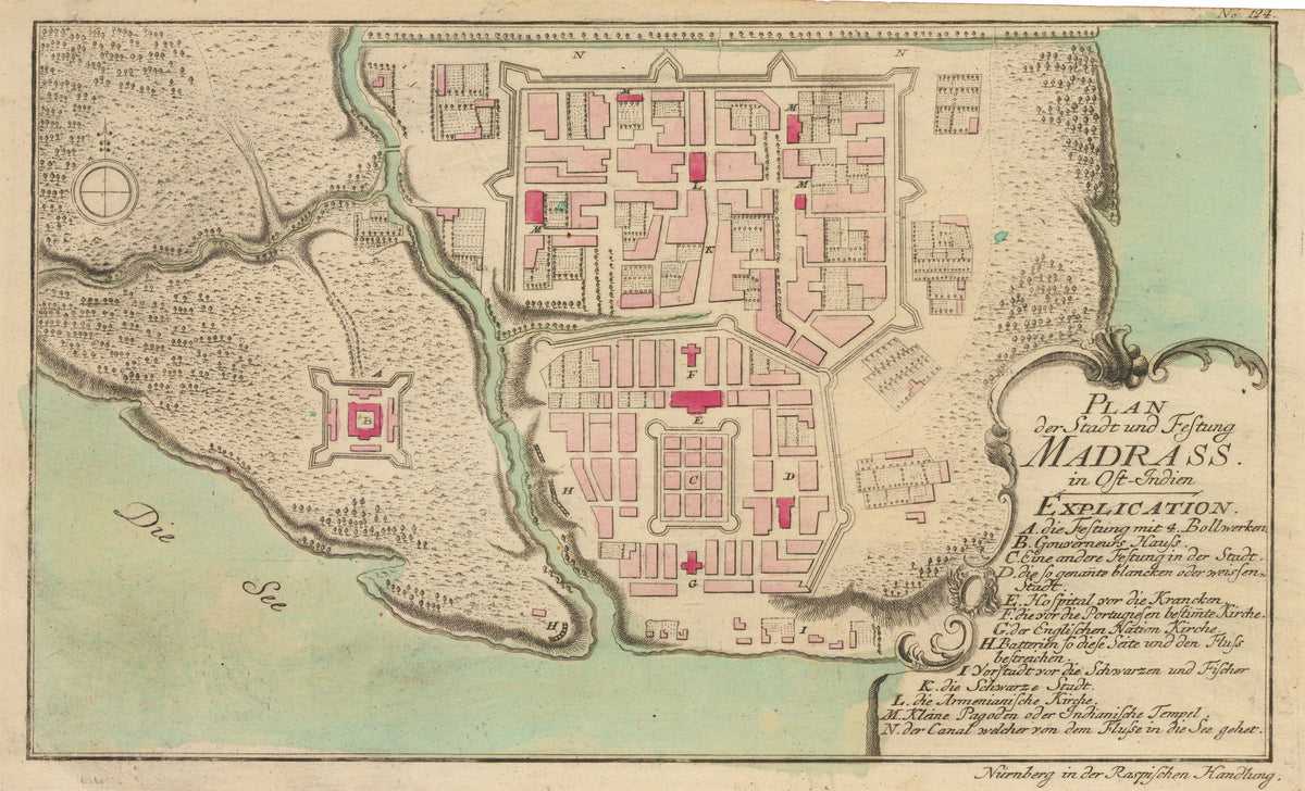 1760 Plan of the British Fortress of Madras : nwcartographic.com – New ...