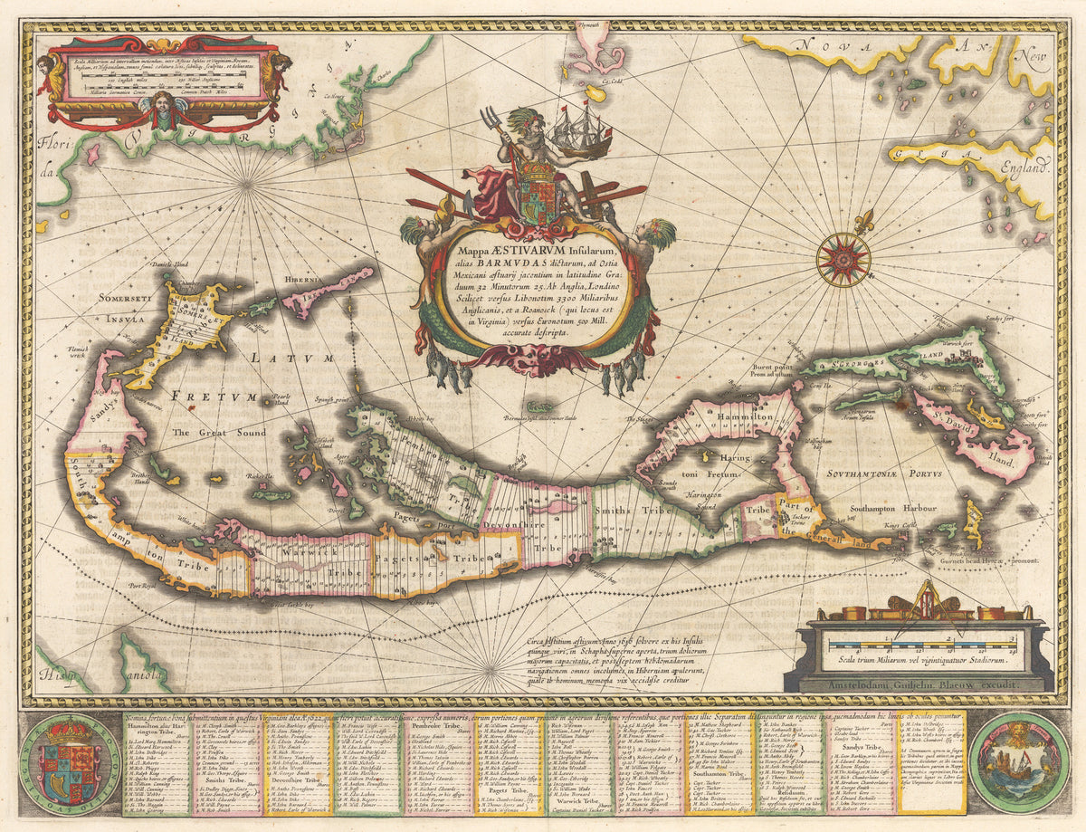 Antique Map of Bermuda by: Willem Blaeu - nwcartographic.com – New ...