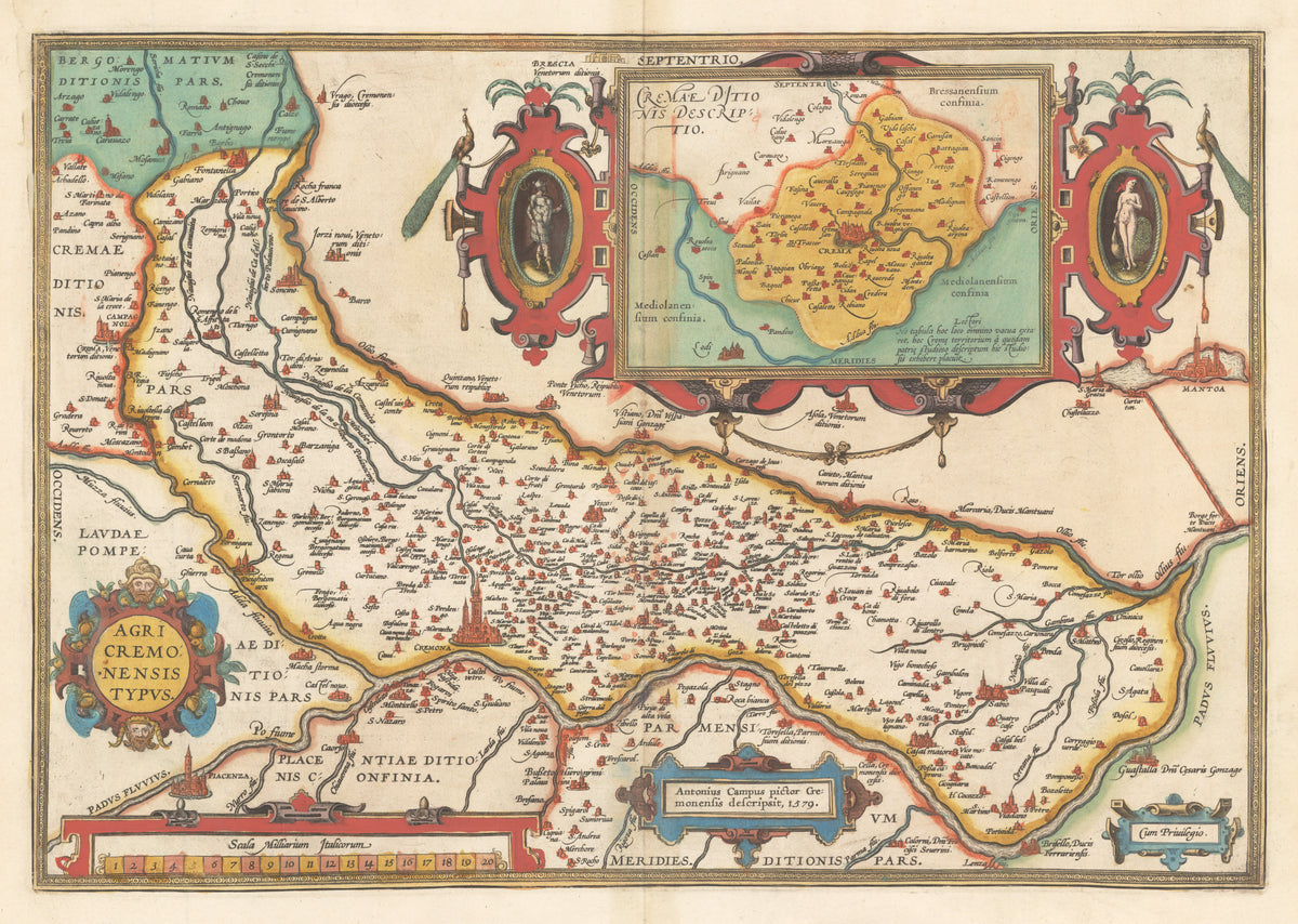 16th Century Map of Italy's Lombardy Region by Ortelius ...