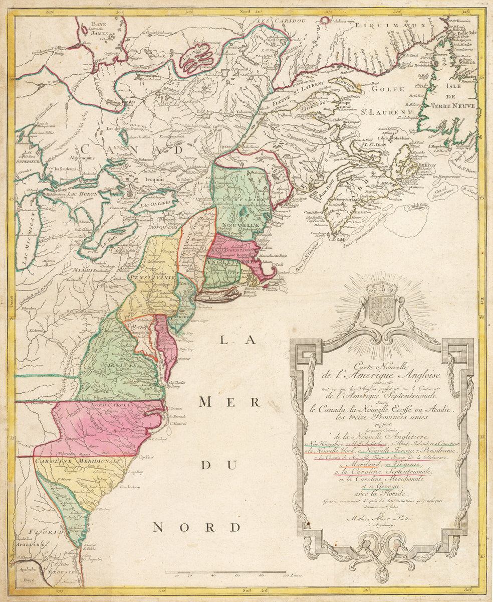 1776 Antique Map of the American Colonies by: Lotter - nwcartographic ...