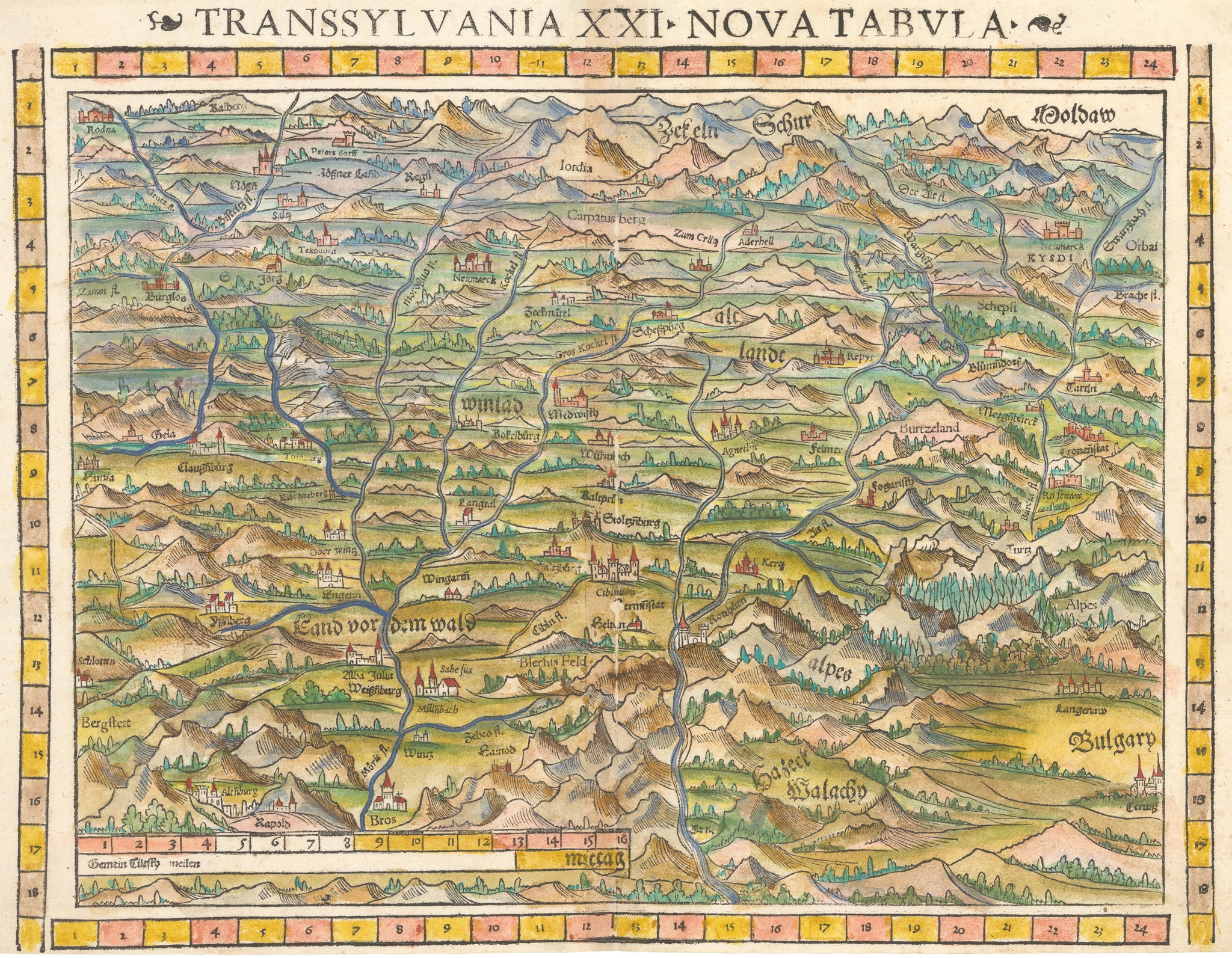 Antique Map of Transsylvania by: Munster 1552 : nwcartographic.com ...