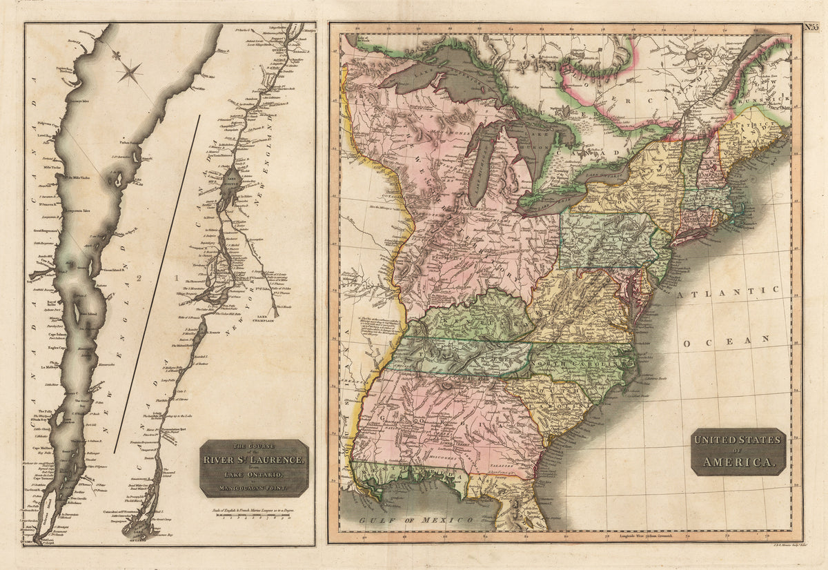 1817 United States of America – New World Cartographic