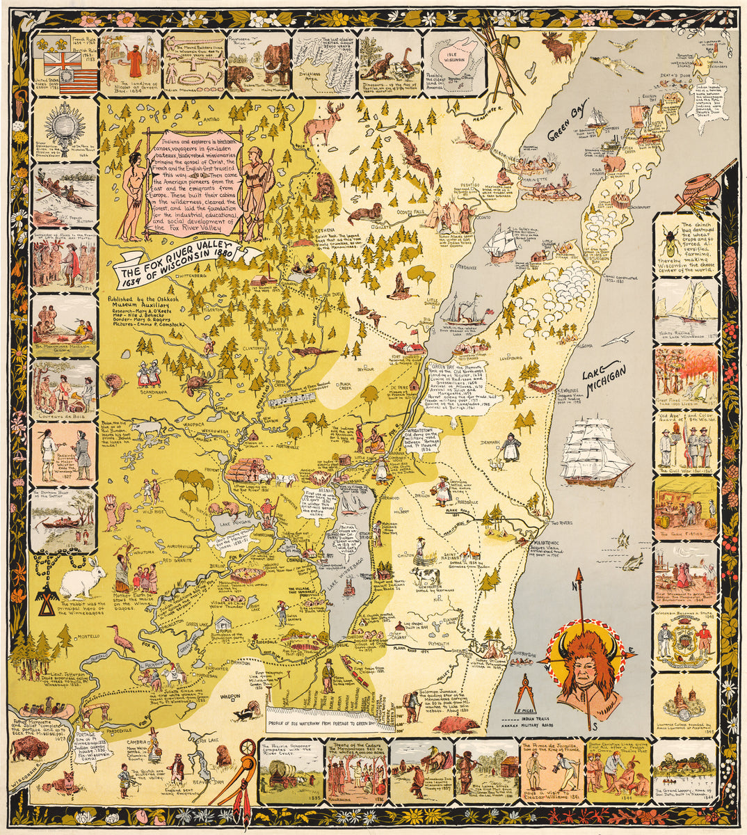 Antique Map of The Fox River Valley of Wisconsin, 1931 : nwcartographic ...