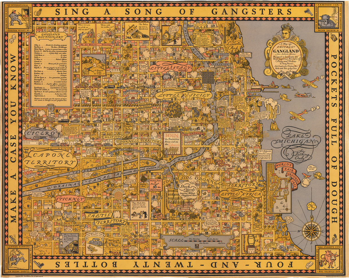 A Map of Chicago’s Gangland... By: Bruce-Roberts 1931 : nwcartographic ...