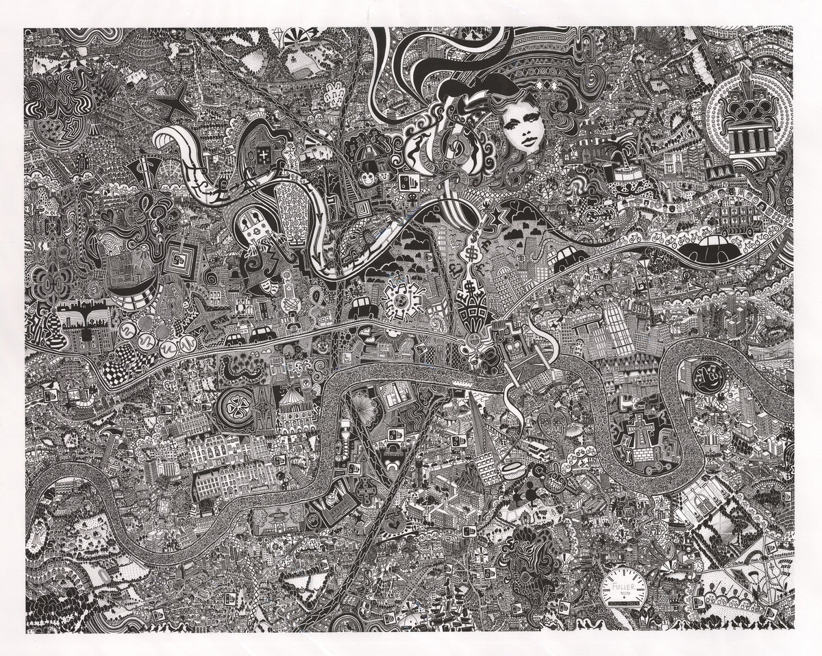 Modern Art Print Map of London Town : nwcartographic.com – New World ...