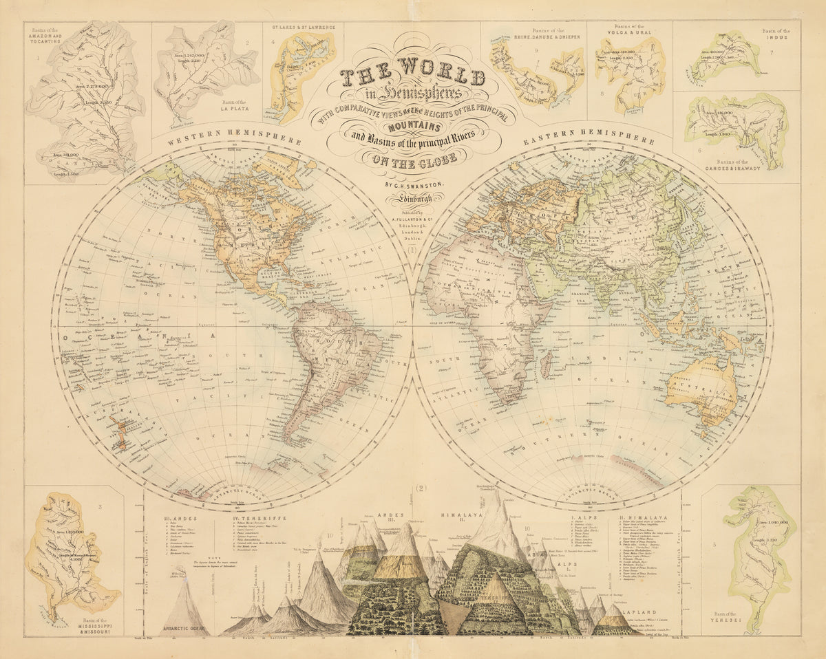 Antique Map of the World, 1860 : nwcartographic.com – New World ...