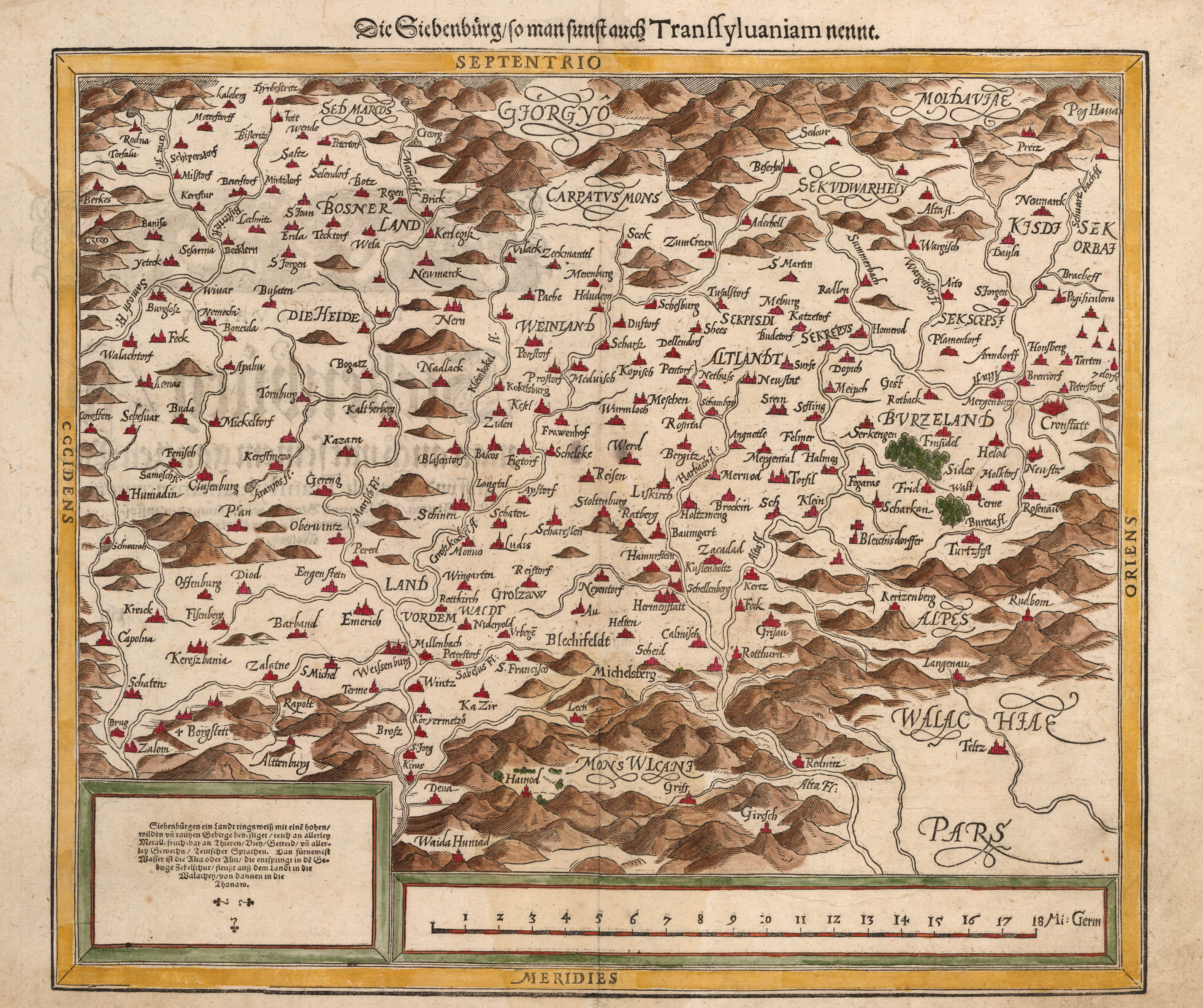 Antique Map of Transylvania or Romania by Munster : nwcartographic.com ...